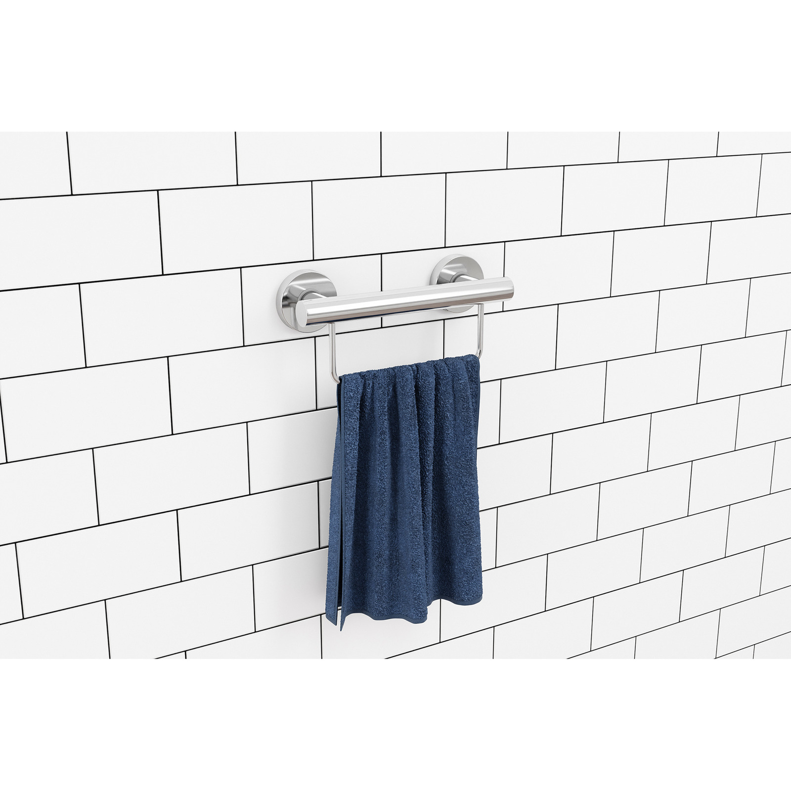 Towel Rail Grab Rail 300mm - Polished Stainless Steel - evekare